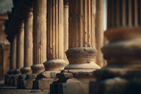 Premium Ai Image Ancient Architecture Stone Columns Generative Ai