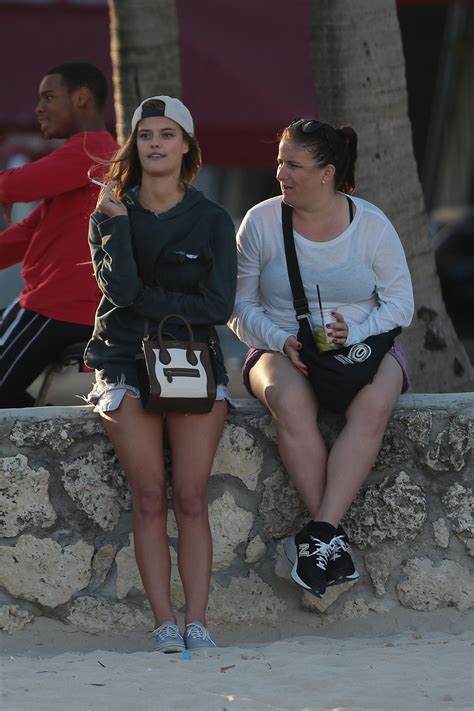 Nina Agdal In Jeans Shorts At A Beach In Miami Hawtcelebs