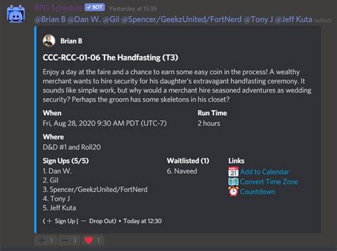 Ability To Limit Rsvps · Issue 53 · Dreamexposurediscal Discord Bot