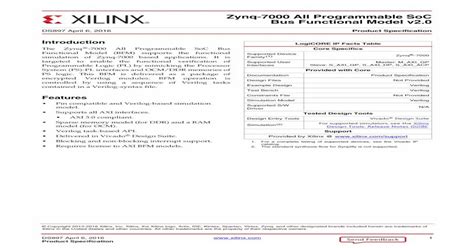 zynq 7000 all programmable soc bus functional model v2 · pdf filethe