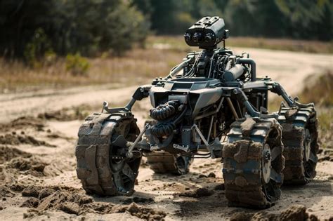 A Robot Navigates A Road Illustrating The Integration Of Robotics In Everyday Travel And