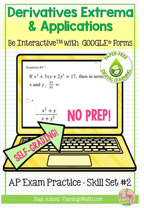 Derivatives Extrema And Applications For Google Forms Distance Learning Distance Learning