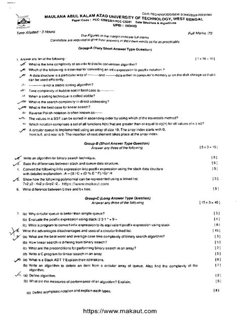 Btech Pcc Csbs Cse 3 Sem Data Structures And Algorithms Pcc Csbs301