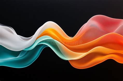 Flowing Abstract Waves In Vibrant Colors Of Orange Teal And White Create Dynamic Visual Effect