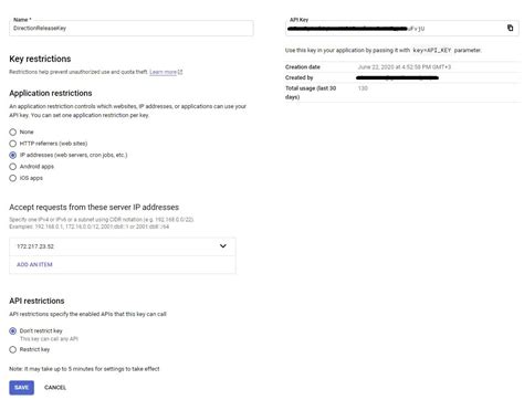 How To Use IP Restrictions When Using Google Direction API Stack