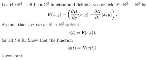 Solved Let H R R Be A C Function And Define A Vector Field Chegg