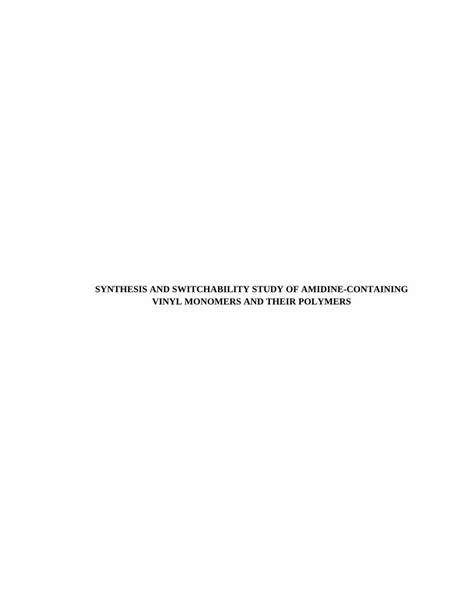 Pdf Synthesis And Switchability Study Of Amidine Containing · Pdf