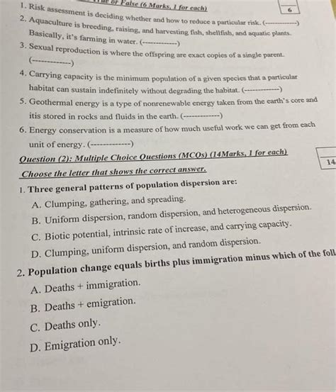 Solved 2 Aquaculture Is Breeding Raising And Harvesting