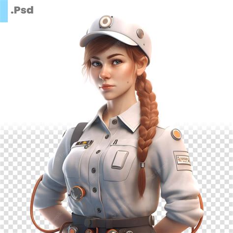 premium psd 3d rendering of a female police officer isolated on white