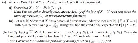 Solved A Let X∼poisλ And Y∼poisϱ With λϱ0 Be