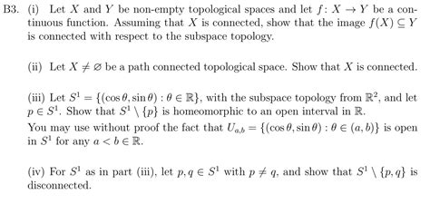 Solved B I Let X And Y Be Non Empty Topological Spaces Chegg