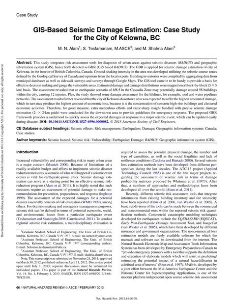 PDF Alam Et Al GIS Based Seismic Damage Estimation Case Study Pdf DOKUMEN TIPS