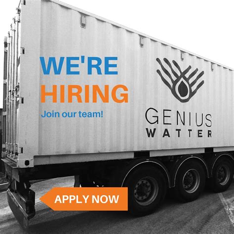 Hiring Water Job Lavoro Genius Watter