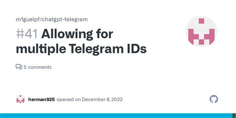 Allowing For Multiple Telegram Ids · Issue 41 · M1guelpfchatgpt Telegram · Github