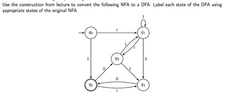 Use The Construction From Lecture To Convert The Chegg Com
