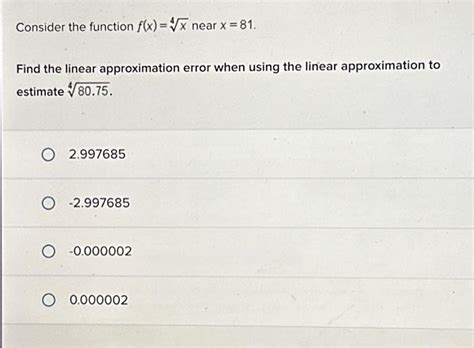 Solved Consider The Function Fx√x Near X 81 Find The