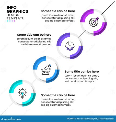 Infographic Template Diagonal Line With 4 Steps And Circles Stock Illustration Illustration