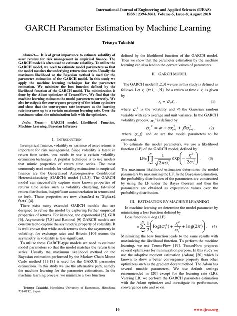 Garch Parameter Estimation By Machine Learning Pdf Estimation Theory Statistical Theory