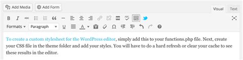 How To Add A Custom Stylesheet For The Wordpress Editor