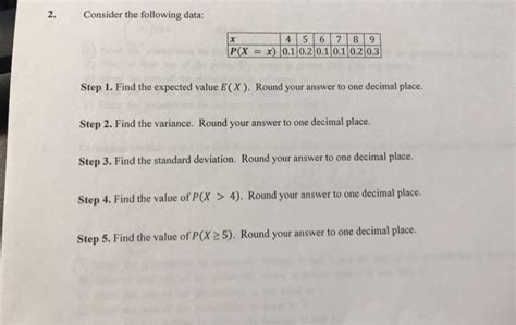 Solved 2 Consider The Following Data 4 5 6 7 89 Pxx 01