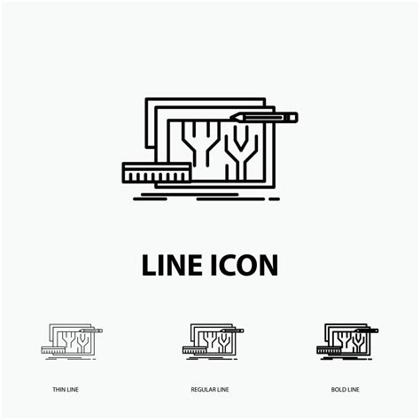 Architecture Blueprint Circuit Design Engineering Icon In Thin