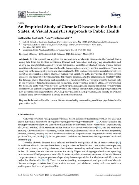 A Visual Analytics Approach To Public Health Pdf Chronic Condition
