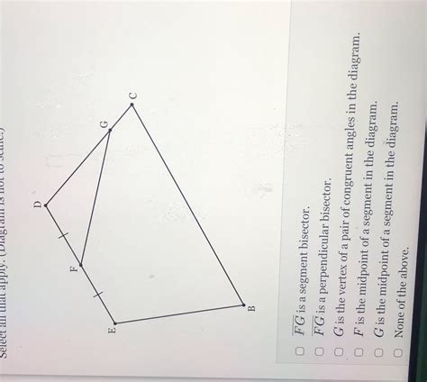 Solved Select All That Apply Select Al O Fg Is A Segment Bisector O