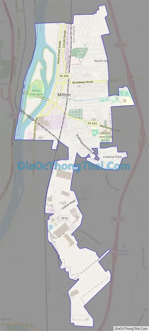 Map Of Milton Borough Pennsylvania Thong Thai Real