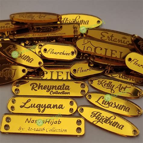 Jual Cod Label Hijab Akrilik Label Hijab Branding Custom Cutting