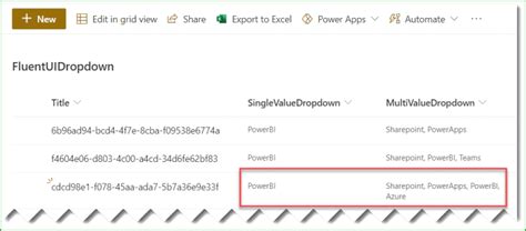 SPFx Fluent UI React Dropdown Example