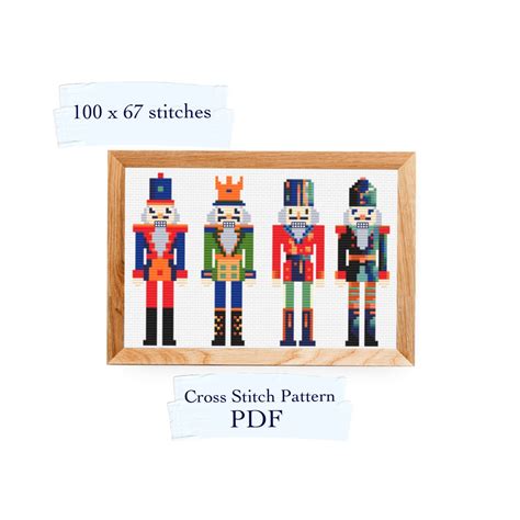 Nutcracker Cross Stitch Pattern Cross Stitch Chart Pdf Download Christmas Etsy