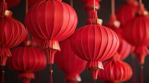 Premium Photo Medium Carmine Colour Lanterns