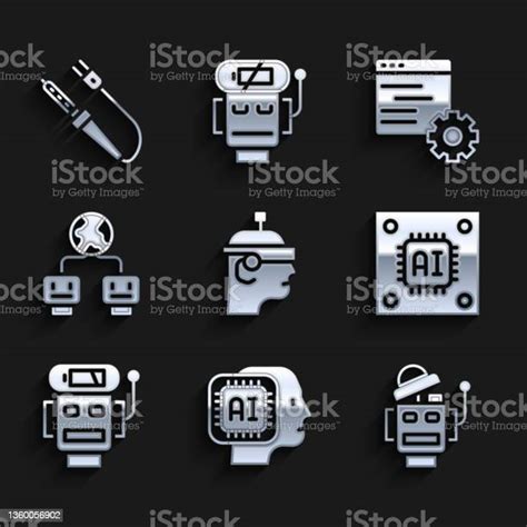 Set Smart Glasses Humanoid Robot Robot Processor With Microcircuits Cpu