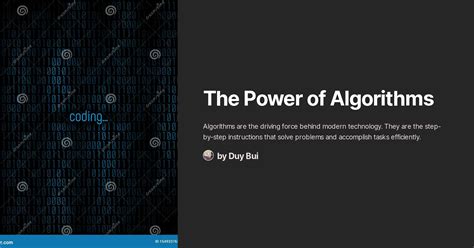 The Power Of Algorithms