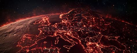 A Symbolic Representation Of Worldwide Connectivity Featuring Luminous Data Points And Cyber