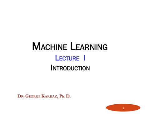Pdf Machine Learning Course