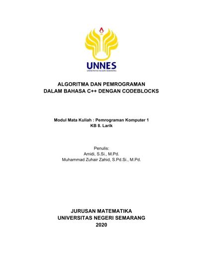 ALGORITMA DAN PEMROGRAMAN DALAM BAHASA C DENGAN CODEBLOCKS
