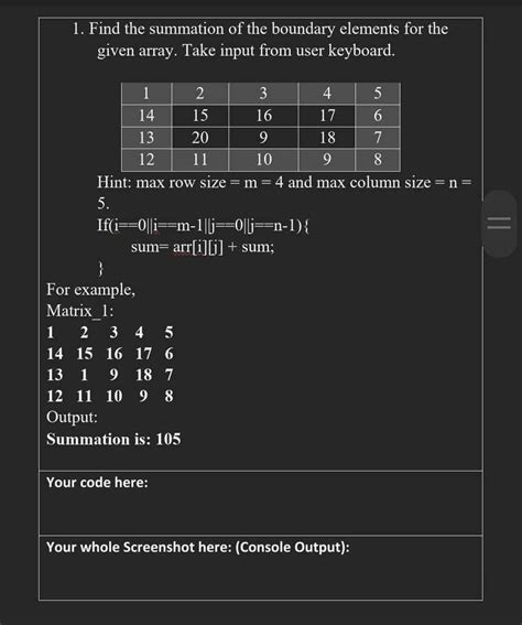 solved 1 find the summation of the boundary elements for