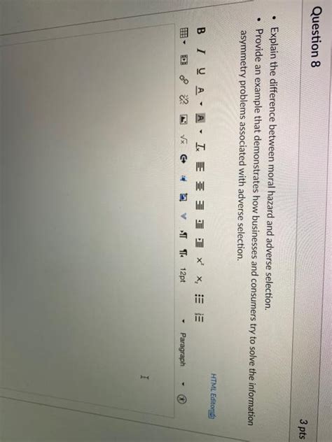 solved question 8 3 pts explain the difference between