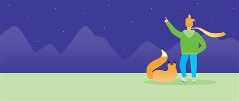 어린 왕자 여우 길들여지 복사 공간 템플릿 오버레이 또는 배경에 대한 플랫 벡터 스톡 일러스트 가축에 대한 스톡 벡터 아트 및 기타 이미지 Istock