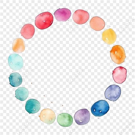 수채화 원형 프레임 클립 아트떨어지다국경자연 Png 일러스트 무료 다운로드 Lovepik