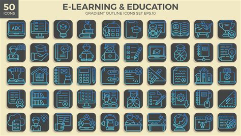 Icon Packs Of Learning Gradient Outline With Shadow The Collection