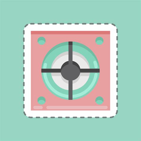 Sticker Line Cut Power Supply Suitable For Computer Components Symbol Simple Design Editable