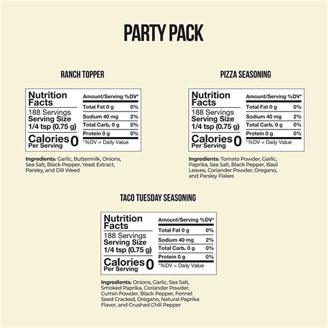 Party Combo Pack Pizza Ranch Taco Tuesday Seasoning T Set