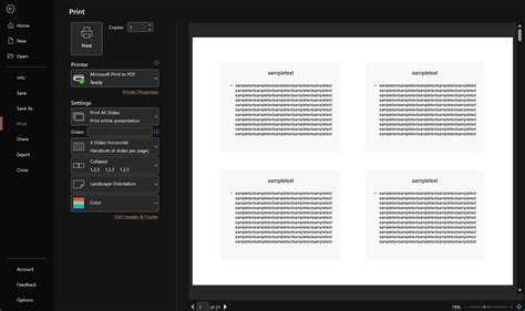 How Could One Make Each Printed Slide In The Handouts Option Bigger I Have Tried Increasing The