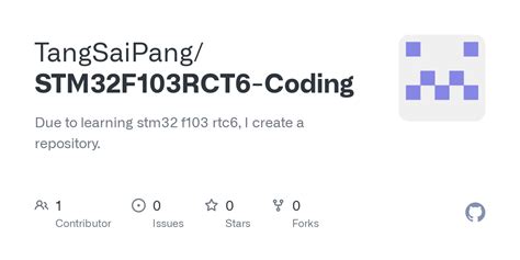 Github Tangsaipangstm32f103rct6 Coding Due To Learning Stm32 F103