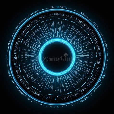 Futuristic Digital Eye Interface With Binary Code Stock Image Image
