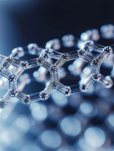 abstract molecular structure blue science background 3d render digital technology nanotechnology