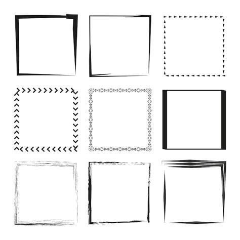 Premium Vector Nine Vector Frames Collection Geometric And Decorative Styles Ideal For