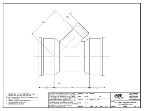 18 X 8 N 12 Dual Wall Wye With Gasketed Swr Bell Nyloplast Detail